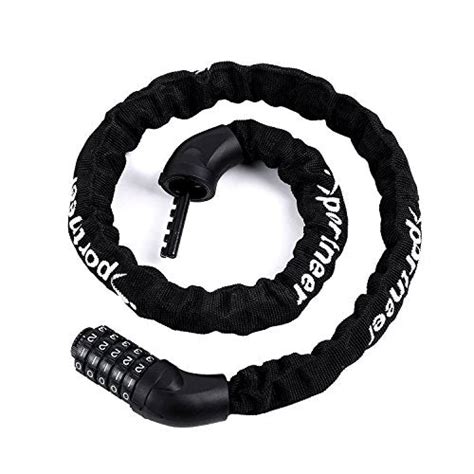 Bicycle Chain Lock Sportneer 5 Digit Resettable Combination Anti Thef