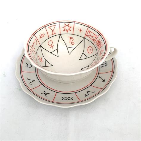 Vintage Tea Leaf Reading Cup Fortune Telling Cup Saucer Tarot Cup