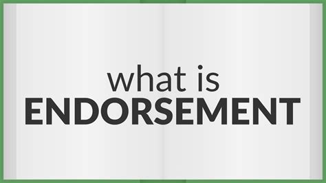 Endorsement Meaning Of Endorsement YouTube