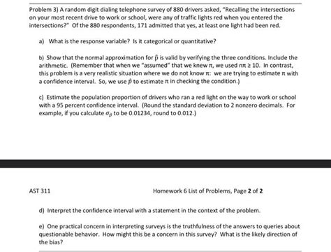 Solved Problem 3 A Random Digit Dialing Telephone Survey Of