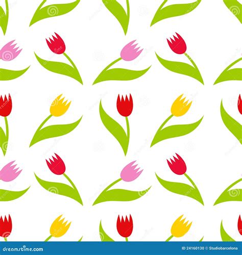 Tulips Seamless Texture Vector Illustration 48764212