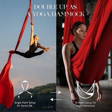 Aum Active 11 Yards Aerial Silks Kit With Swivel And Guide Durable Ariel Silks For Aerial Yoga