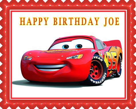Disney Pixar Cars Lightning Mcqueen 1 Edible Birthday Cake Topper