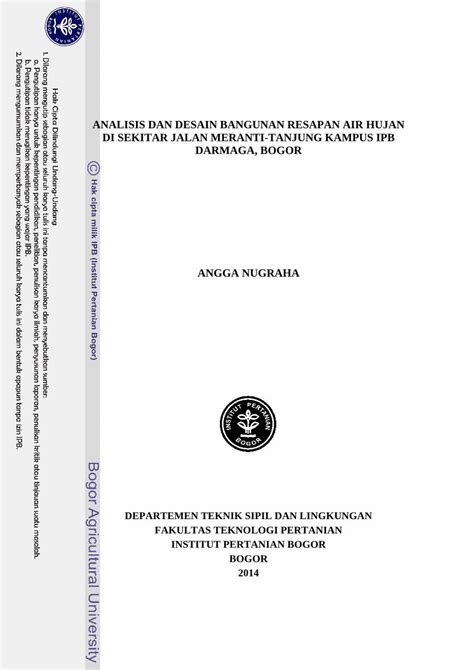 PDF ANALISIS DAN DESAIN BANGUNAN RESAPAN AIR Repository Ipb Ac Id