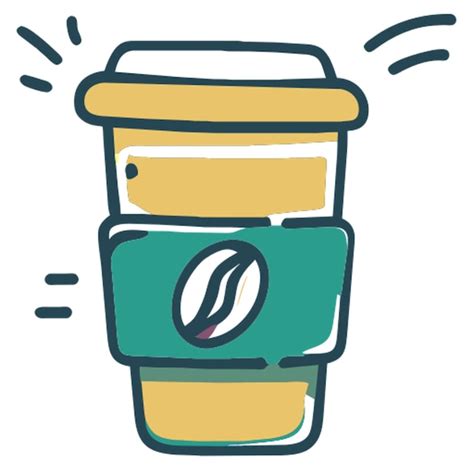 Premium Vector Hot Coffee Cup Icon Doodle Offset Fill