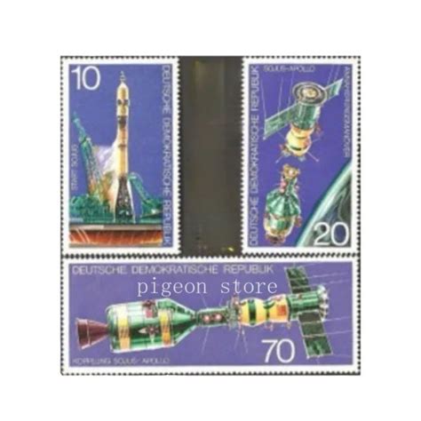 แสตมป์เยอรมันเยอรมนีตะวันออกddr 1975ความร่วมมือด้านอวกาศโซเวียต Nการเชื่อมต่อที่ประสบความ