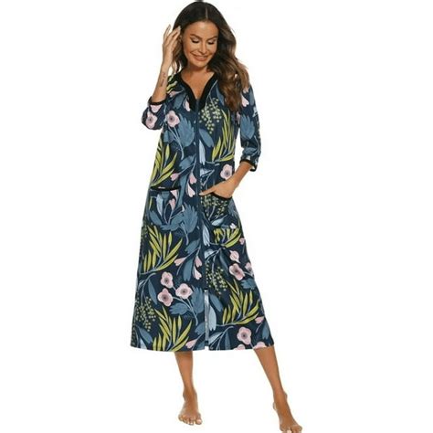 Womens Robes Amitofo Lightweight Summer Robe For Women Zip Up 34