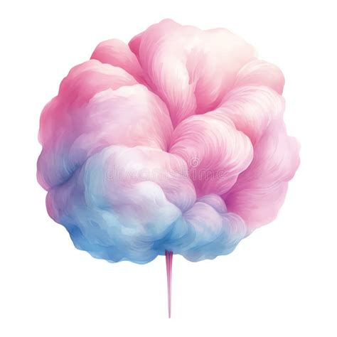 Beautiful Cotton Candy Watercolor Carnival Clipart Illustration Stock