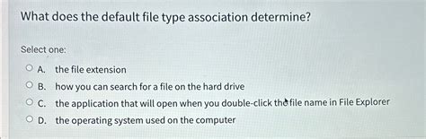 Solved What Does The Default File Type Association