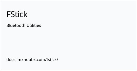bluetooth utilities fstick