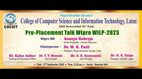 Wipro Wilp 23 Pre Placement Talk Youtube
