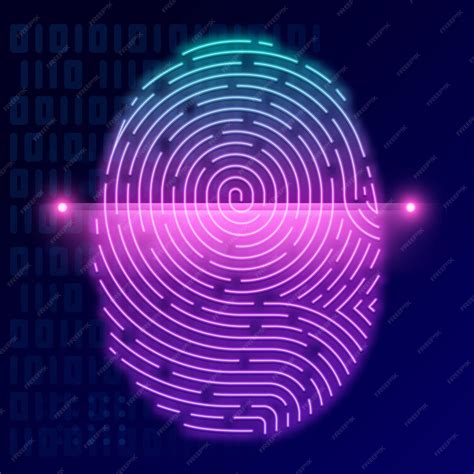 Premium Vector Fingerprint Scan Neon Light Concept Of Digital Security Design Vector