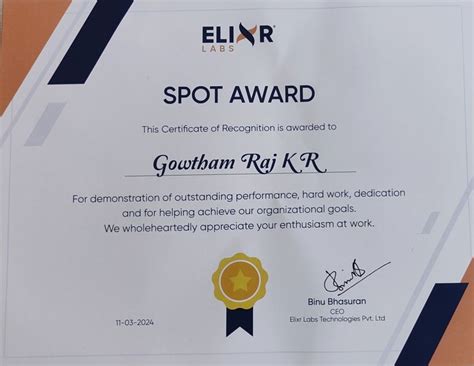 Gowtham Raj K R On Linkedin Spotaward Elixrlabs Innovation