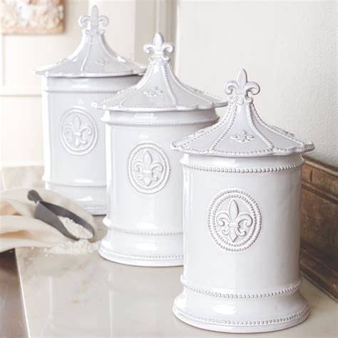 Mud Pie™ Fleur De Lis 3 Piece Kitchen Canister Set And Reviews Wayfairca
