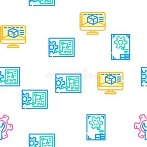 Stem Engineer Process And Science Icons Set Vector Stock Vector Illustration Of Microscope