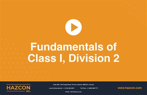 Fundamentals Of Class I Division 2 Hazcon Inc