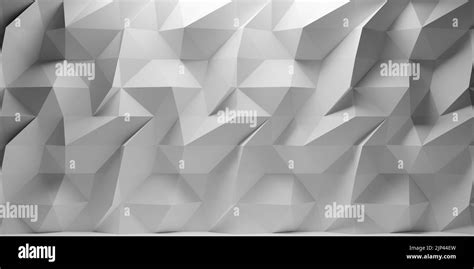 3d Render White Polygonal Abstract Background With Top Light Stock