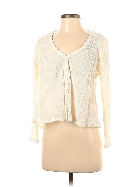 Maje 100 Cotton Ivory Long Sleeve Blouse Size Sm 1 80 Off Thredup