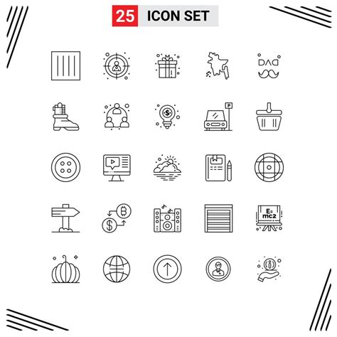 25 universal lines set for web and mobile applications father