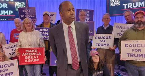 Ben Carson Answers Questions From Reporters As He Stumps For Donald