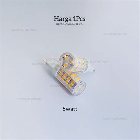 Lampu Halogen Kacang Led 3014 Kaki G9 5W 220V White Warm White