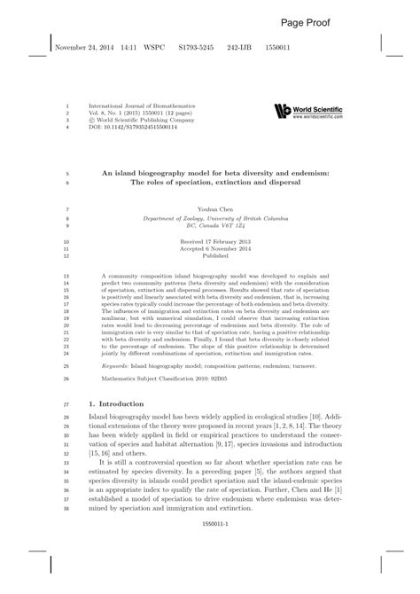 Pdf An Island Biogeography Model For Beta Diversity And Endemism The Roles Of Speciation
