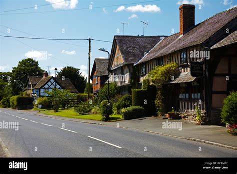 Half Timbered Medieval Houses Pembridge Village Near Leominster