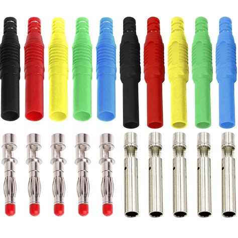 Xiatiaosann 10pcs 4mm Banana Insulated Shrouded 5colors 4mm Banana