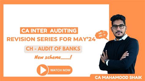 Ca Inter Audit Revision Series Eng Audit Of Banks Ca Mahamood