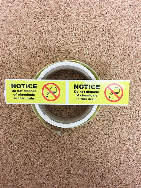 Do Not Dispose Of Chemicals In This Drain” Sticker Stanford