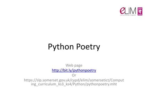 PPT Python Poetry PowerPoint Presentation Free Download ID 2429296