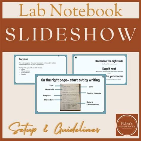 Lab Notebook Setup And Guidelines Slideshow By Rebers Resources Tpt