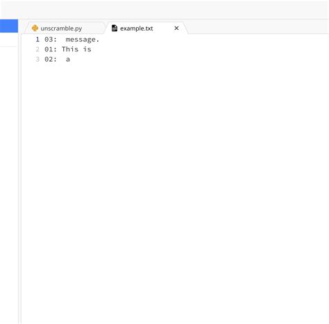 Unscramblepy Exampletxt12303 Message 01 This Is