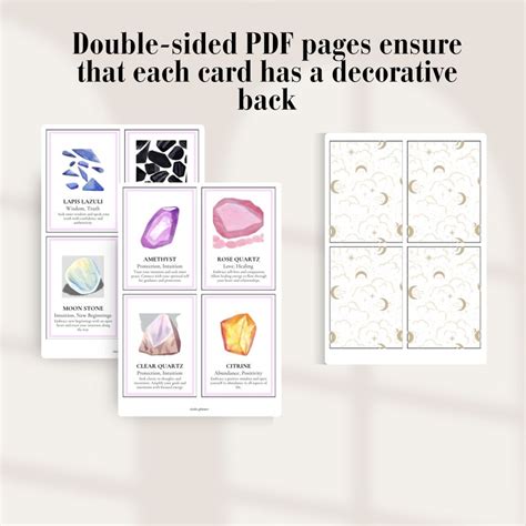 Crystal Oracle Deck Printable Crystal Tarot Deck Printable Oracle