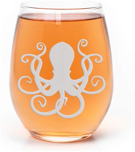 Ocopus Semless Wine Glass Ocean  Sea Life  Ocopus  Ideas