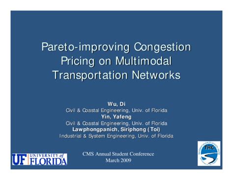 Pdf Pareto Improving Congestion Pricing On Multimodal Transportation