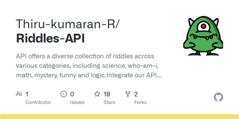 Github Thiru Kumaran R Riddles Api Api Offers A Diverse Collection Of Riddles Across Various