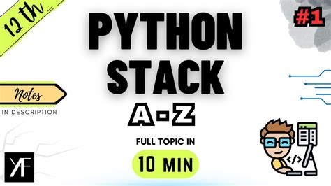 Class 12 Computer Science Python Stack Unit 1 Ncert Cbse Boards One Shot 2024 25 Youtube