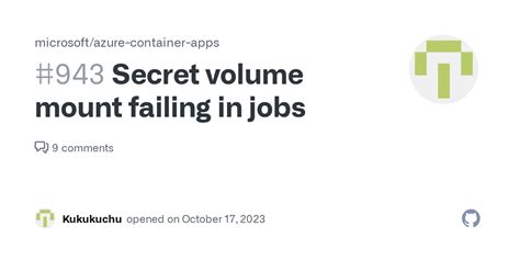 Secret Volume Mount Failing In Jobs Issue Microsoft Azure Container Apps GitHub
