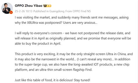 Oppo Exec Debunks Find X8 Ultra Launch Delay Rumors Confirms April