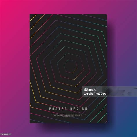 Desain Sampul Bentuk Geometris Masa Depan Abstrak Template Ilustrasi