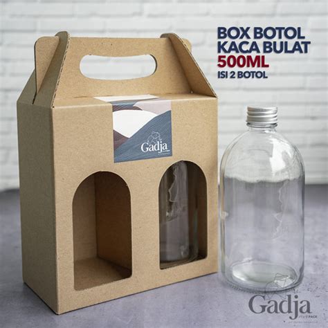 Jual Box Kemasan Botol Kaca 500ml 2 Botol Label Jakarta Utara