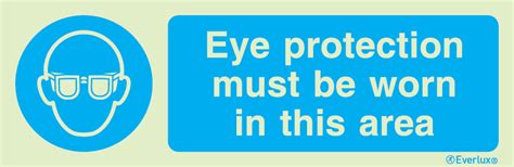 335734 Mandatory Sign Eye Protection Must Be Worn 200x150mm Impa