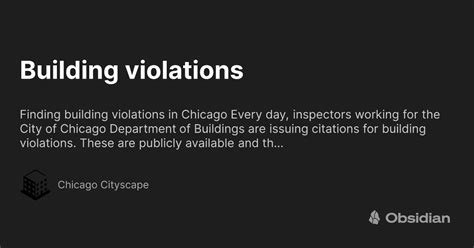 Building Violations Chicago Cityscape Obsidian Publish