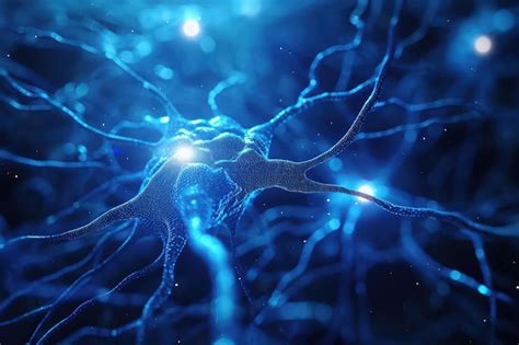 Premium AI Image | Digital image of a neuron network with glowing synapses brain activity and ...