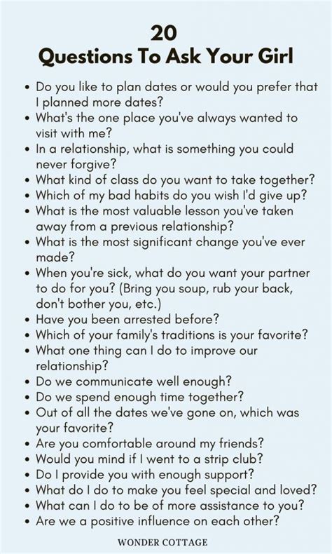 245 Questions To Ask Your Girlfriend Wonder Cottage Romantic Questions Fun Questions To Ask