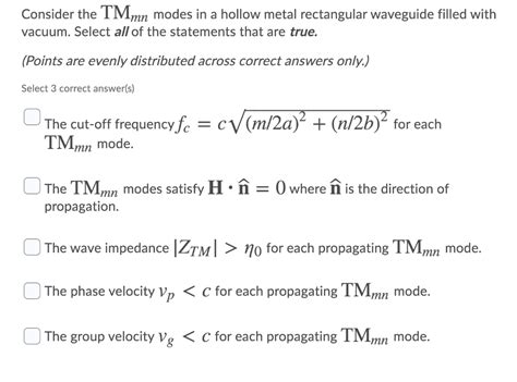 Solved Consider A Hollow Metal Rectangular Waveguide Filled