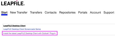 Desktop Client Outlook Plugin Releases Customer Support For Leapfile