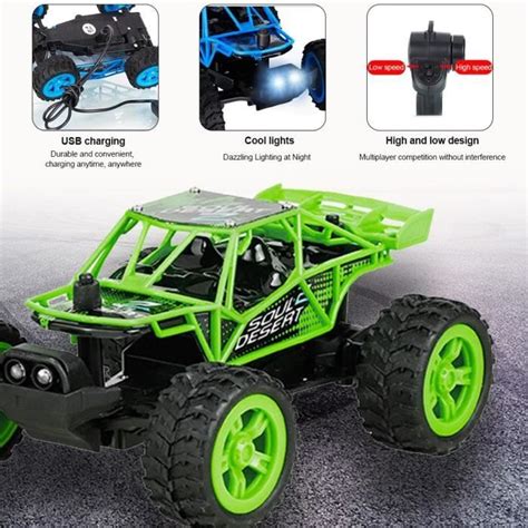 Voiture télécommandée tout terrain verte pour enfant jouet de course rapide Marque
