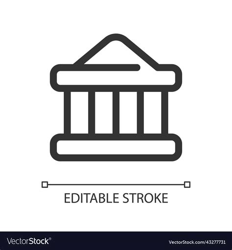 Bank Pixel Perfect Linear Ui Icon Royalty Free Vector Image